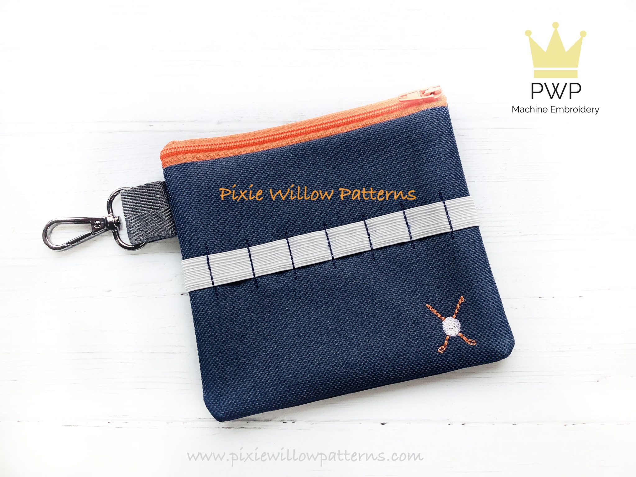 In The Hoop Golf Tee, lined Zipper Bag Pattern for 6×10 hoops. – Pixie ...