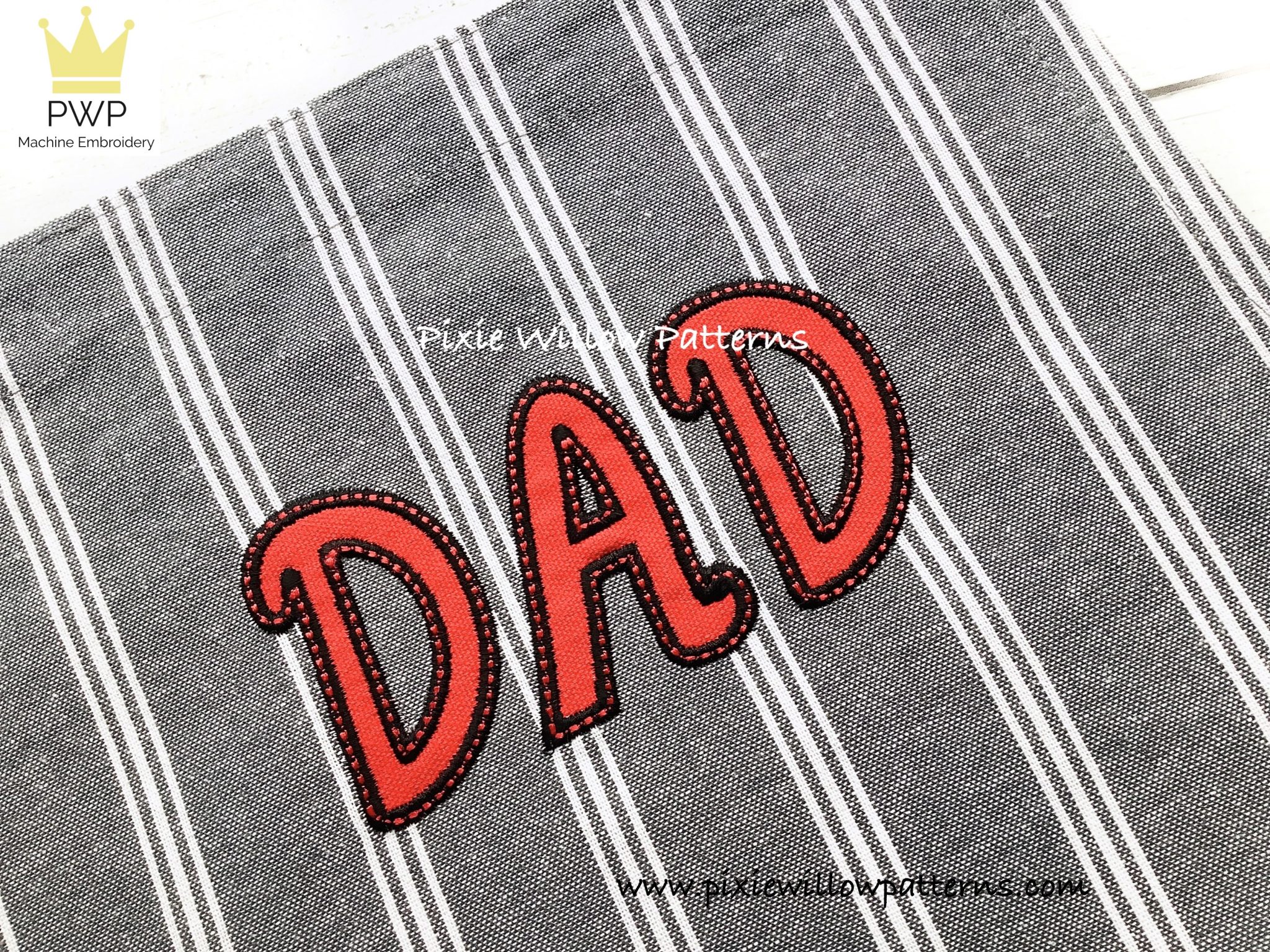 Dad Applique Machine Embroidery Pattern. Design of Dad applique to fit ...
