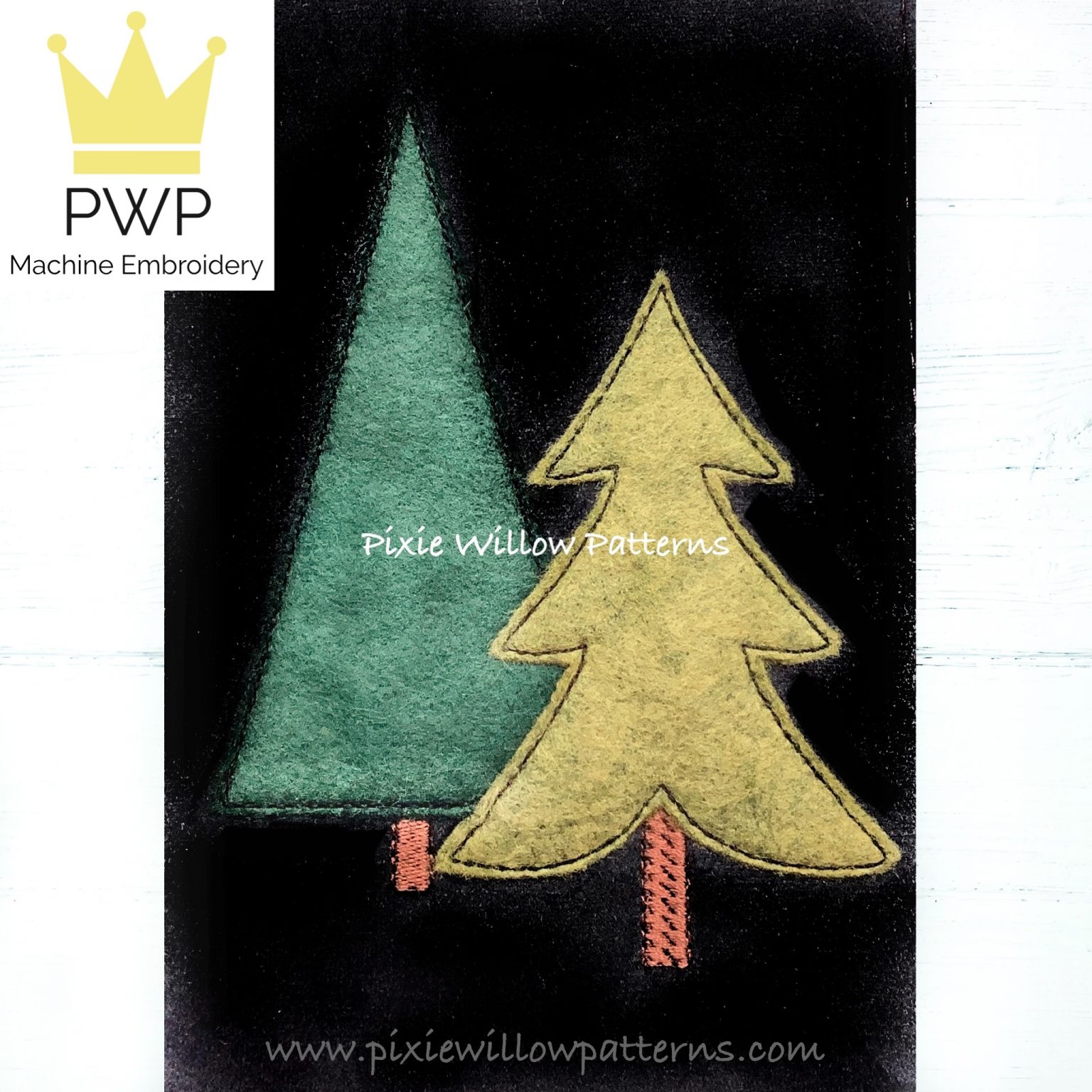 4 x Woodland Trees & House Applique design Set for 6×10 and 5×7 Hoops ...