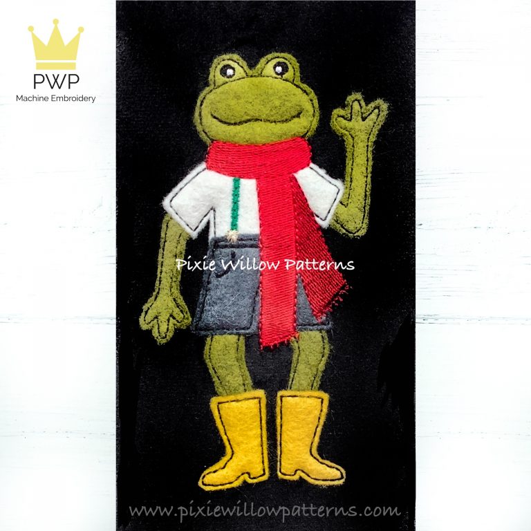 Frog Applique design for 5×7 Hoops. Part of the Woodland Animals set ...