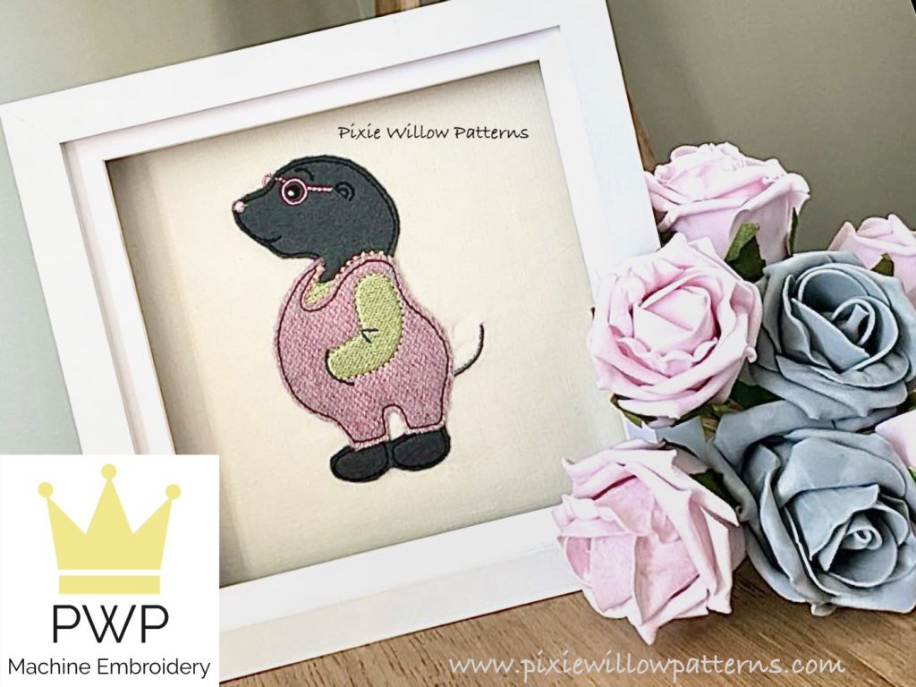 Mole Applique design for 5×7 Hoops. Part of the Woodland Animals set. – Pixie Willow Patterns