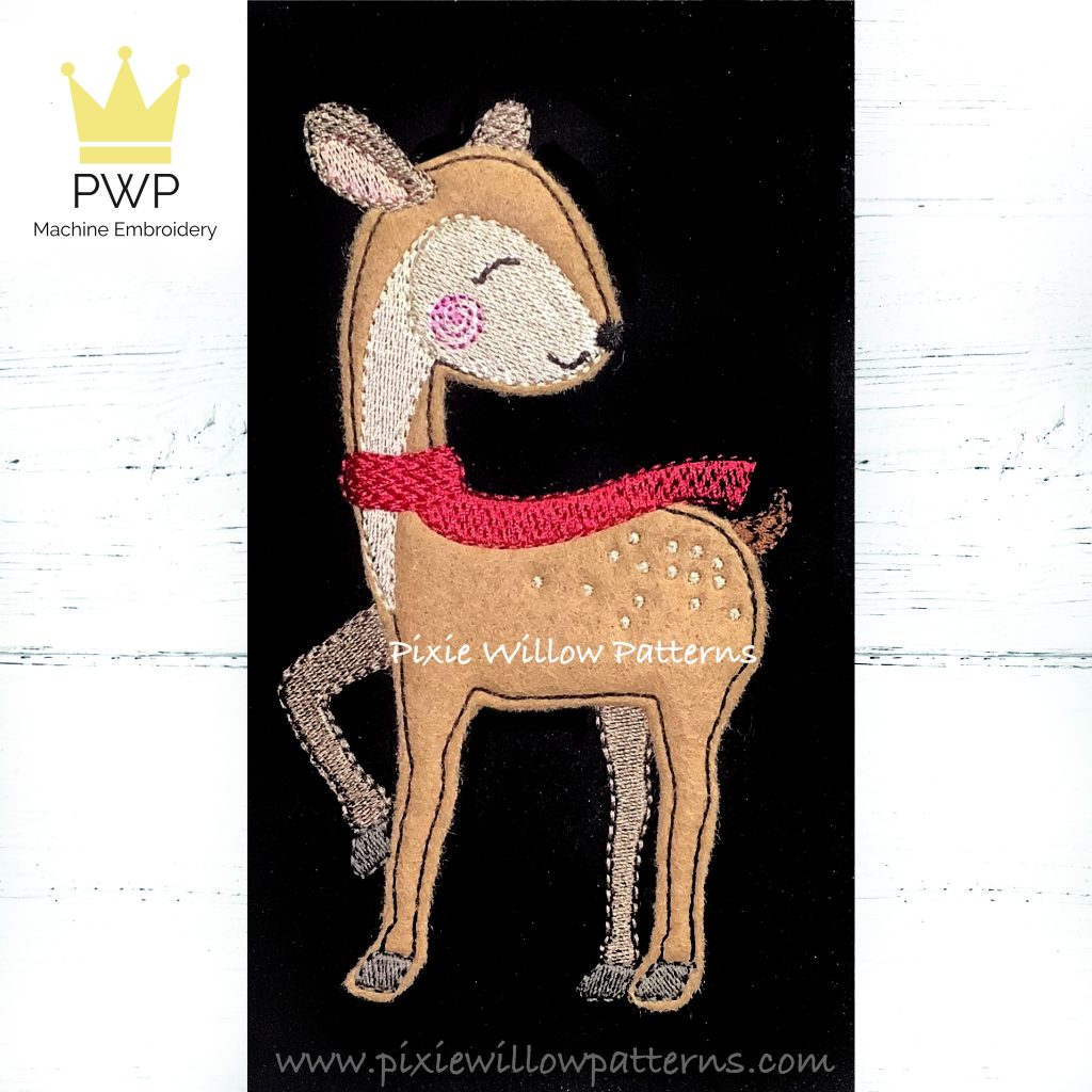 Deer applique pattern for 5×7 Hoops. Part of the Woodland Animals set ...