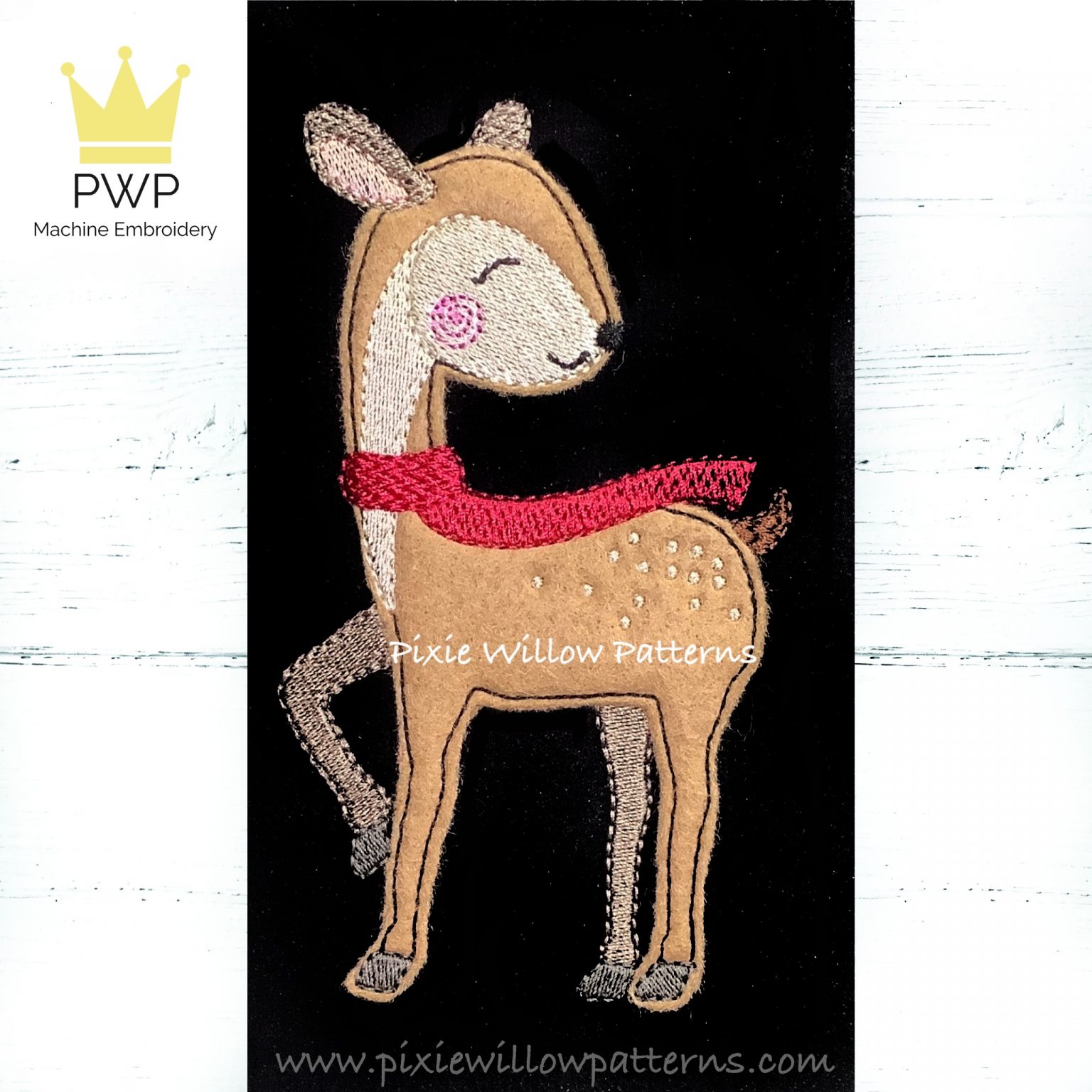 Deer applique pattern for 5×7 Hoops. Part of the Woodland Animals set ...