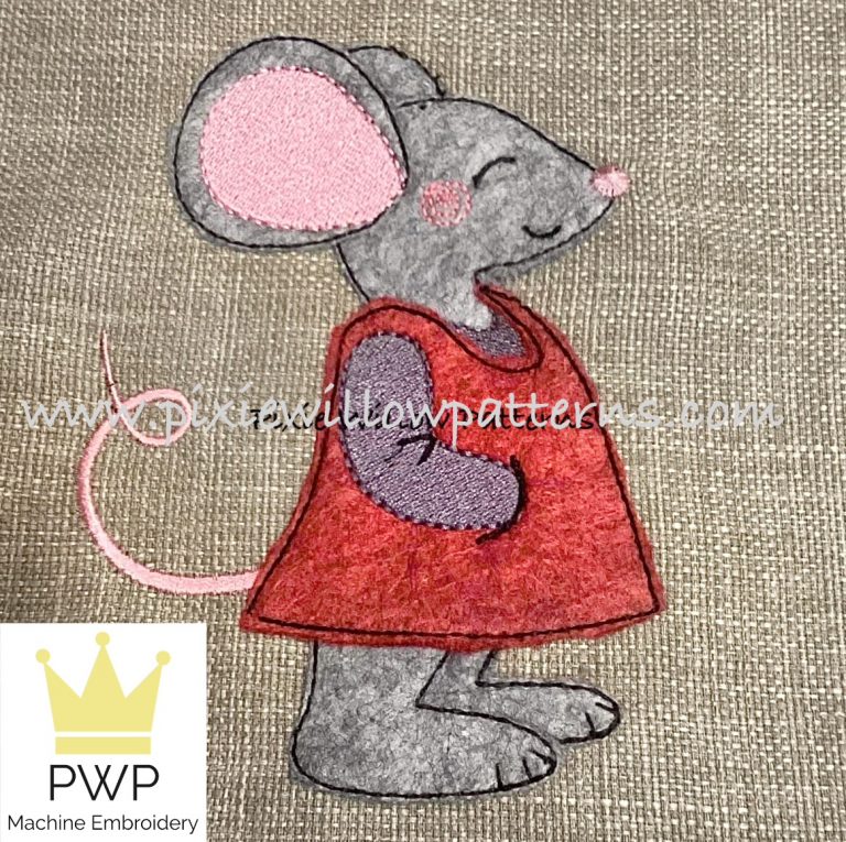 Mouse Applique design for 5×7 Hoops. Part of the Woodland Animals set ...
