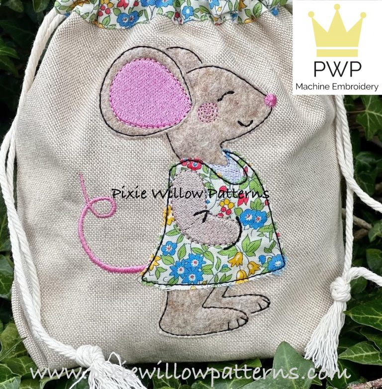 Mouse Applique design for 5×7 Hoops. Part of the Woodland Animals set ...