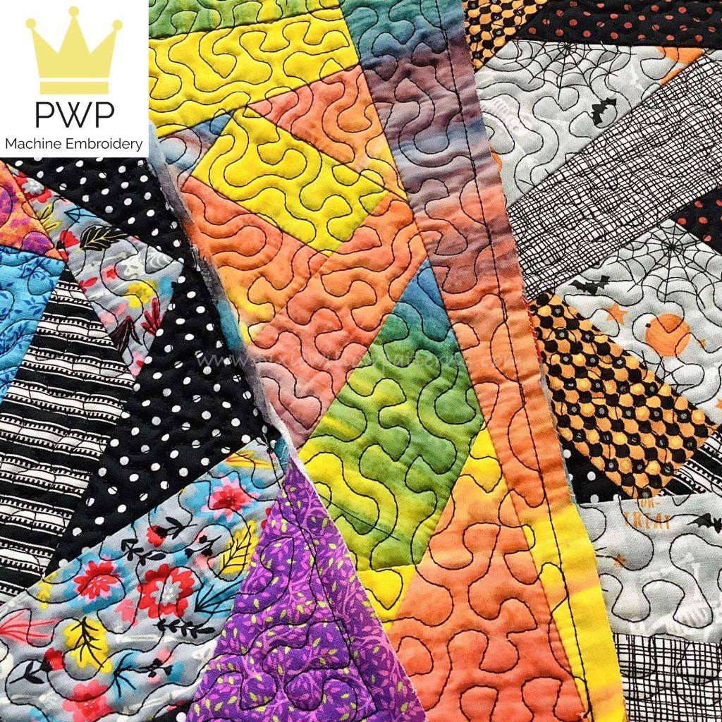 ITH Quilted Panel with 3 Halloween Applique designs. For 5×7, 6×10, 8× ...