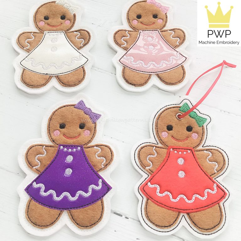 Gingerbread Girl Christmas decoration For 5×7 and 8×11 hoops – Pixie ...