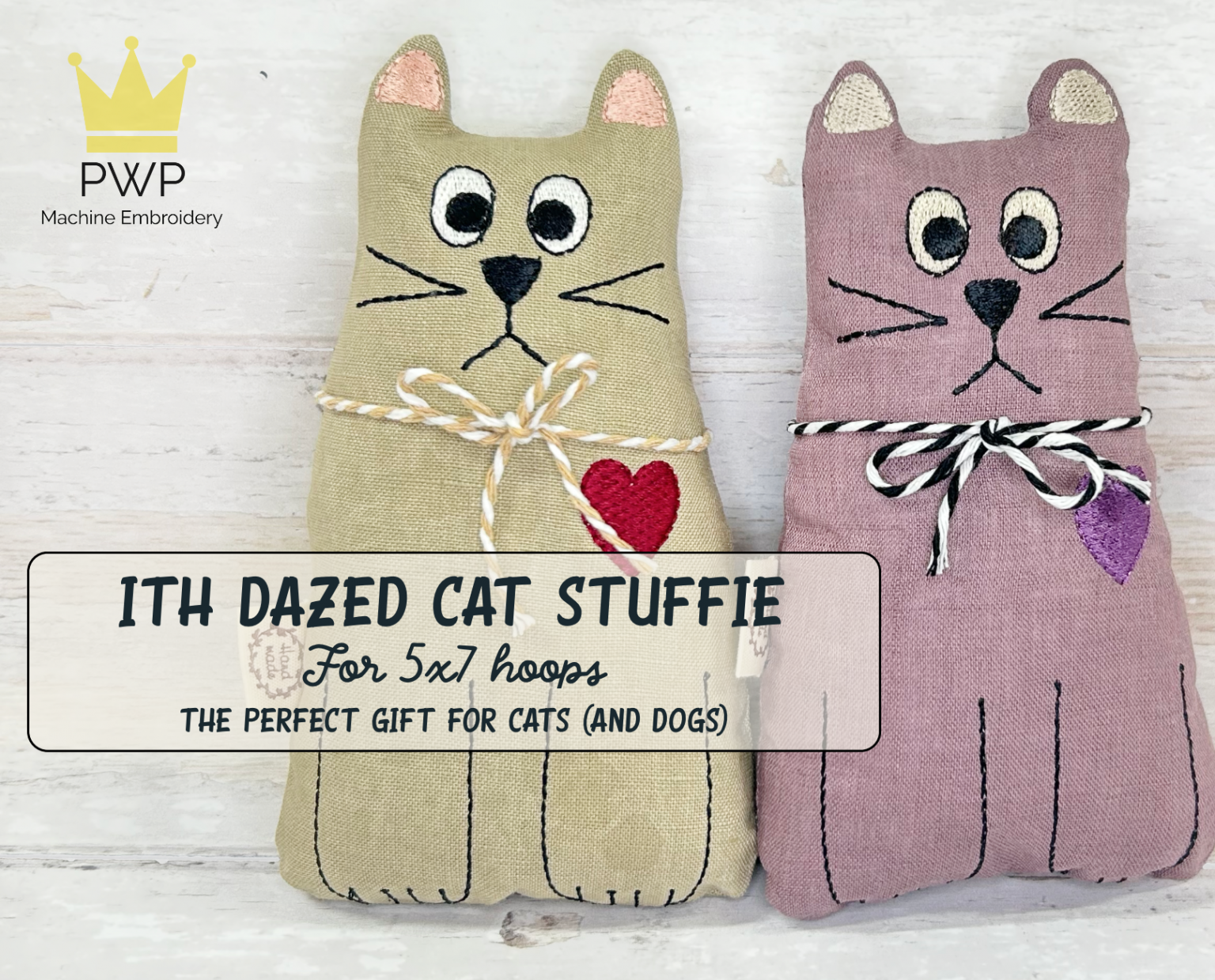 ITH Dazed Cat Soft Toy for 5×7 Hoops. – Pixie Willow Patterns