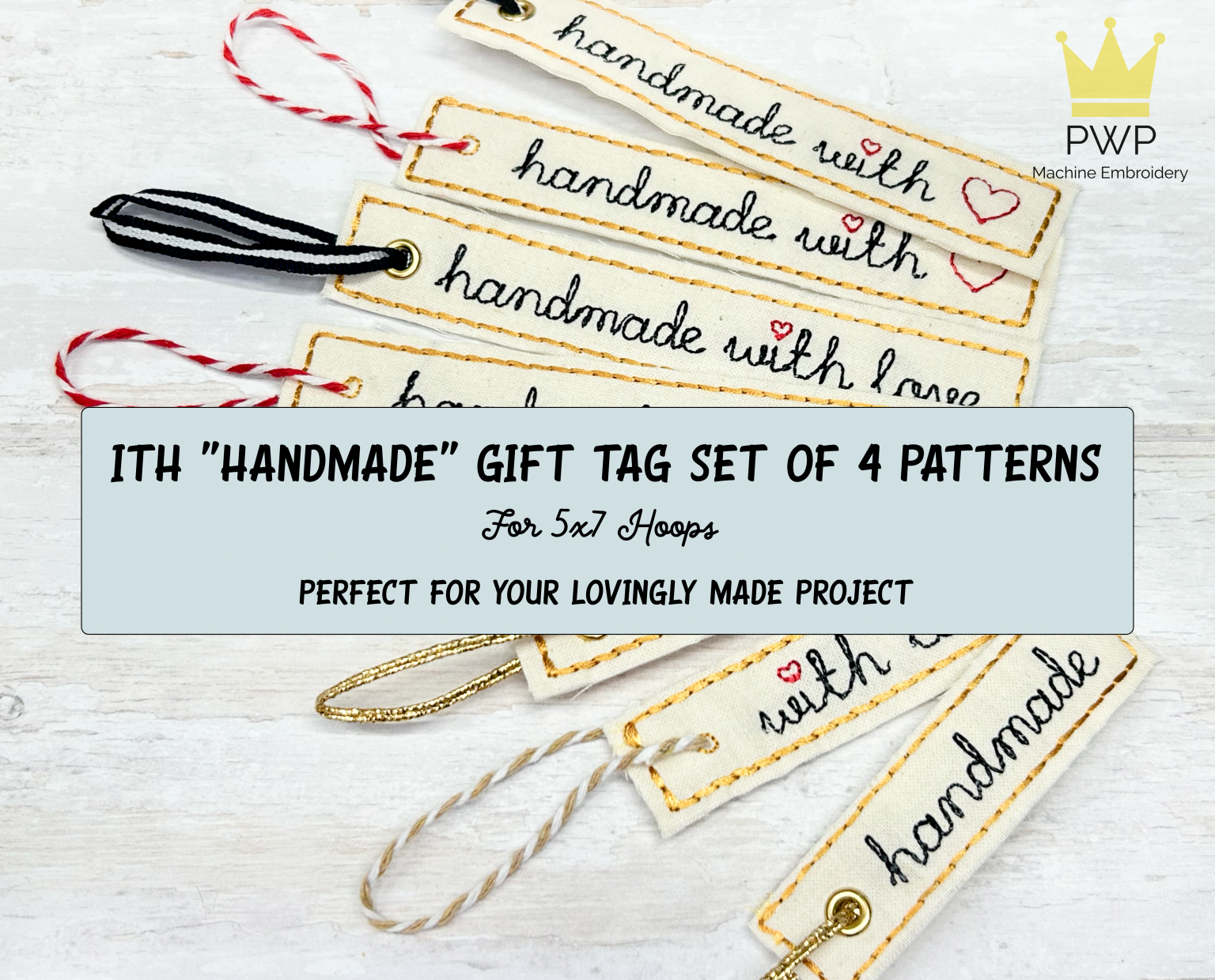 ITH “handmade” gift tag. Set of 4 designs for 5×7 Hoops. Machine ...
