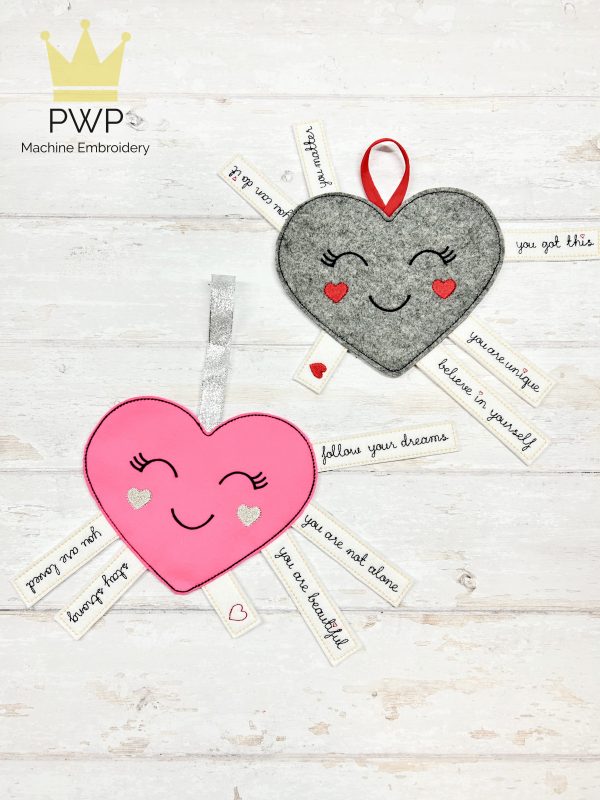 ITH Love Heart with Positive Affirmations. Machine Embroidery Design ...